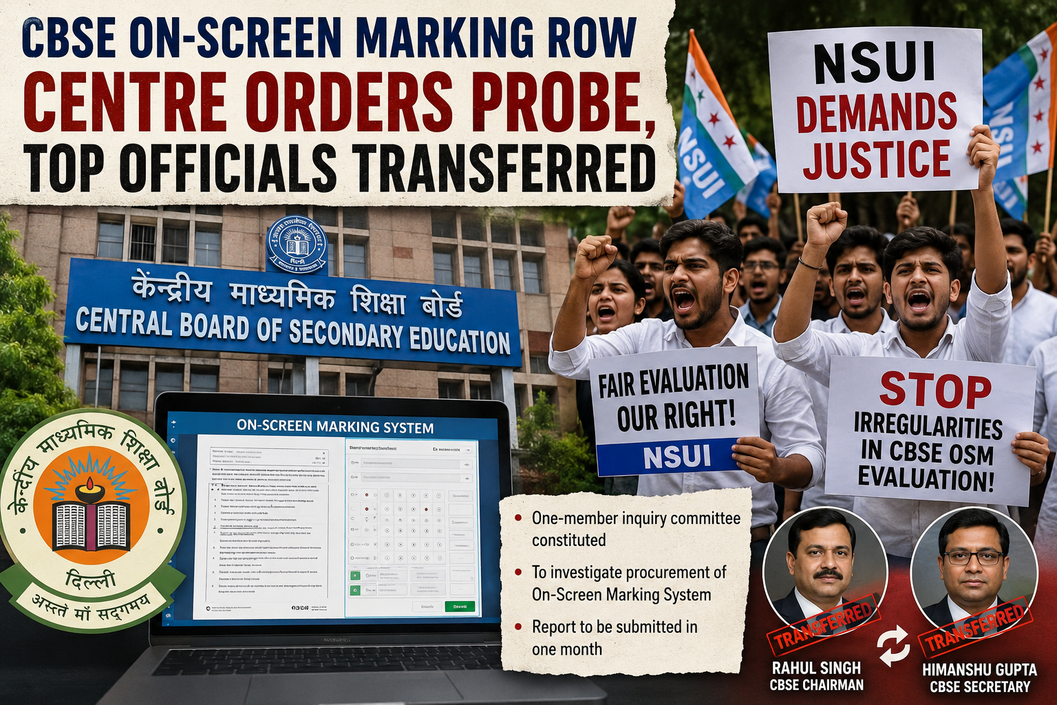 Centre Orders Probe Into CBSE On-Screen Marking System; Top Officials ...