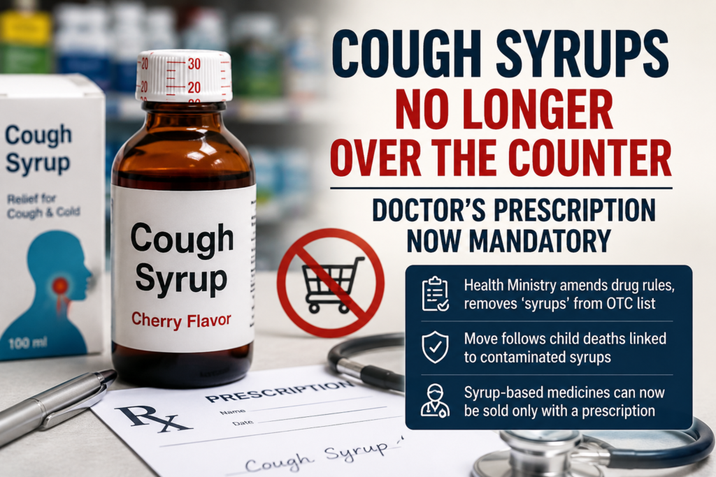 Health Ministry Bans OTC Sale of Cough Syrups, Doctor’s Prescription ...